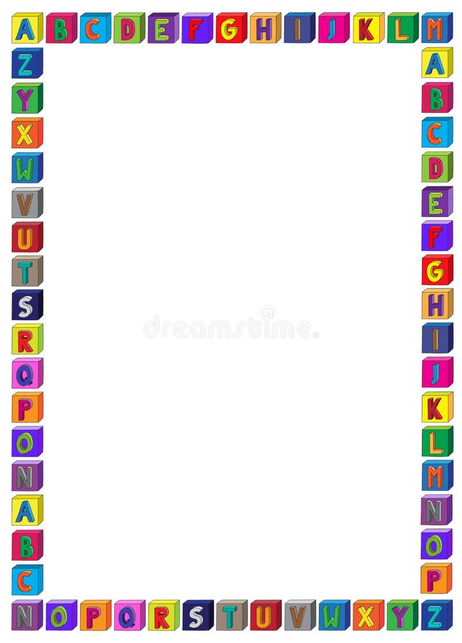 ABC Alphabet Block Frame stock illustration. Illustration of block ...