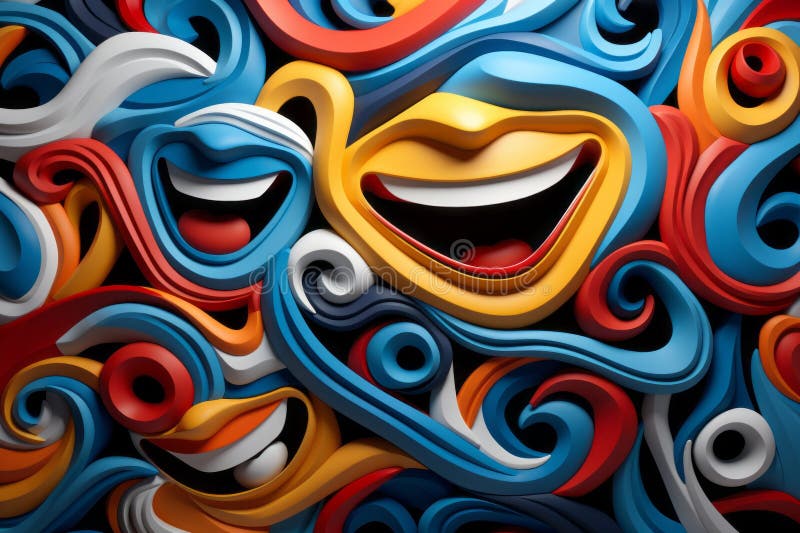 Black Background Laughing Abstract Floral Graffiti Colorful Frog Side ...