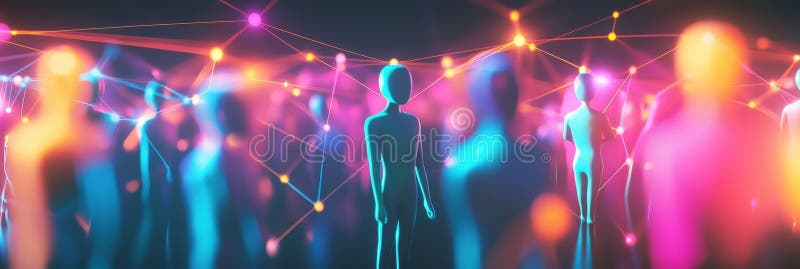 Colorful 3D Avatars Create a Vibrant Digital Community Connected ...