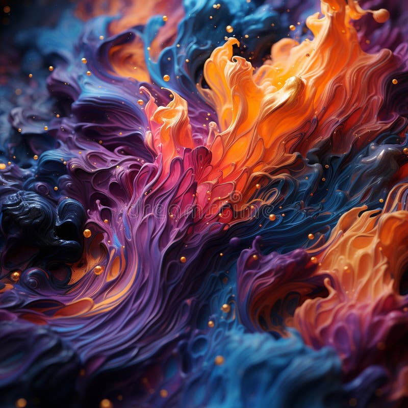 Colorful 3d Background with Splashes of Paints of Different Colors ...