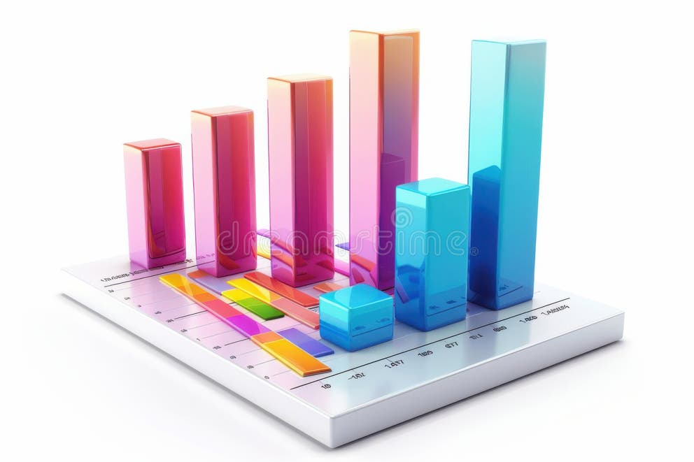 Colorful 3D Bar Chart Visualizing Data Trends and Analysis, Representing Business Growth ...