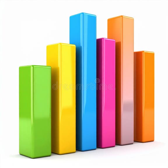 Colorful 3D Bar Graph Data Visualization Stock Illustration ...