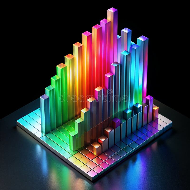 Colorful 3D Bar Graph stock vector. Illustration of colorful - 322530858