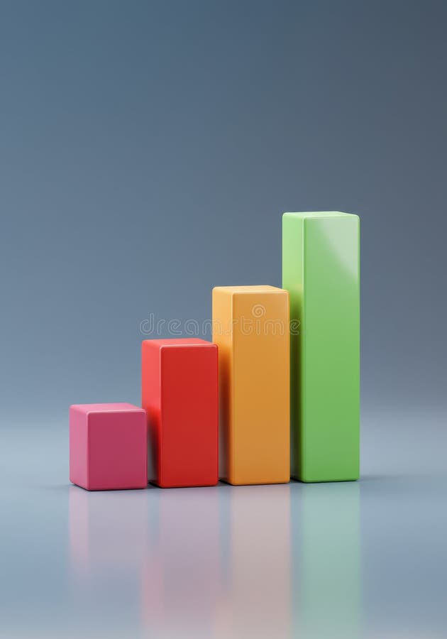 Colorful 3D Bar Graph Showing Growth Stock Illustration - Illustration ...