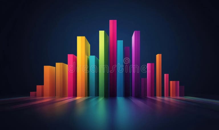 Colorful 3D Bar Graph Visualization with Vibrant Colors and Dynamic ...