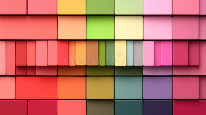 Colorful 3D Blocks Arranged in a Gradient Pattern Create a Vibrant ...