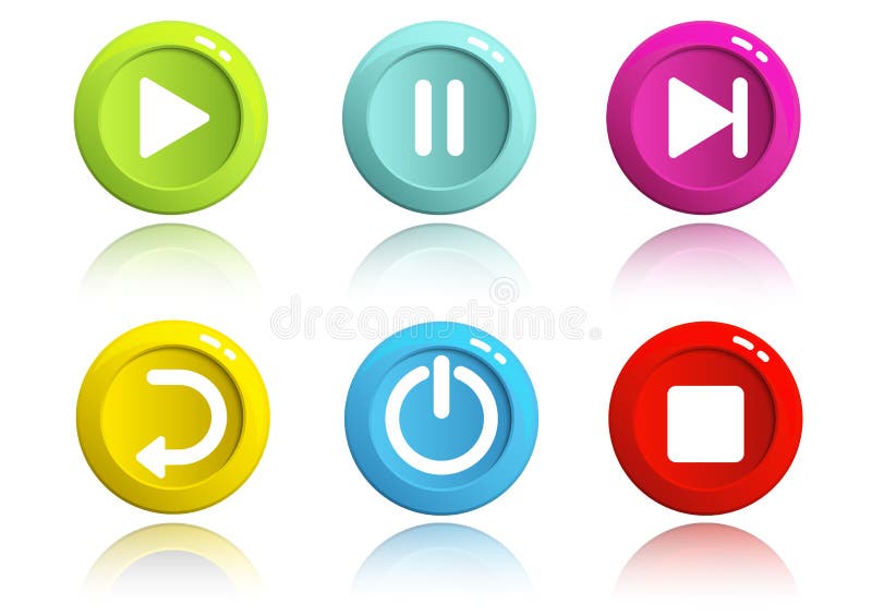 6 Colorful 3d Round Buttons Paper Cut Stock Vector - Illustration of ...