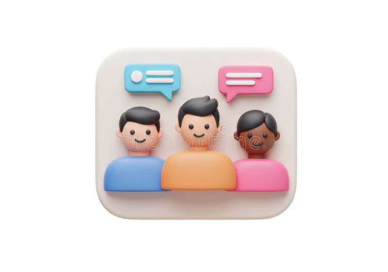 Colorful 3d Cartoon Chat Icon Representing Diverse Online Communication ...