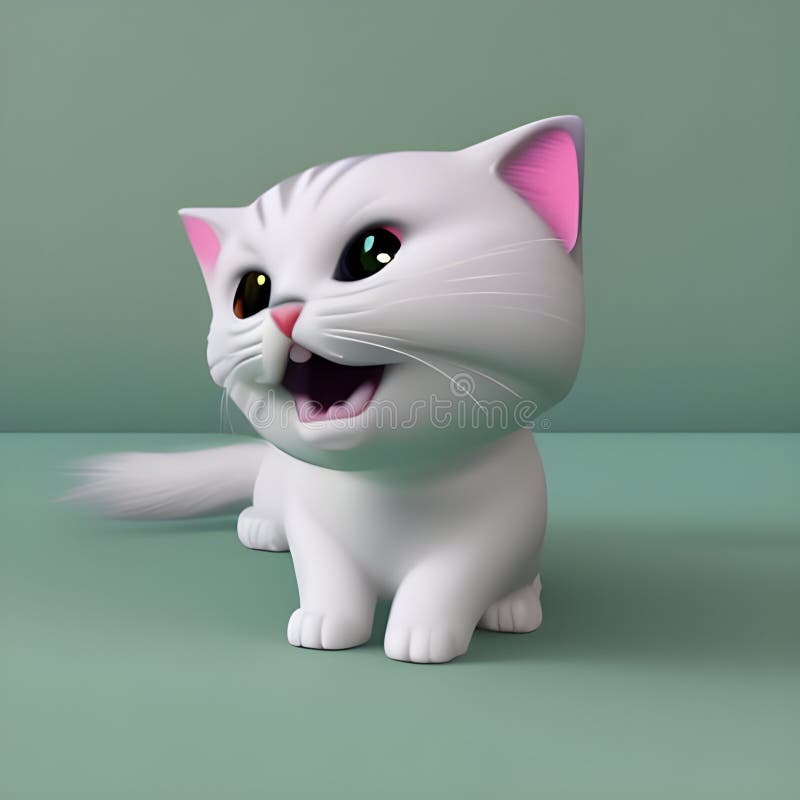 Colorful 3D Cat Abstract Background Gradient Ai Art Stock Illustration ...