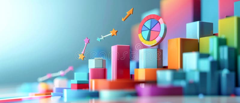 A Colorful 3D Chart. Concept of Creativity, Focus on Data Stock ...