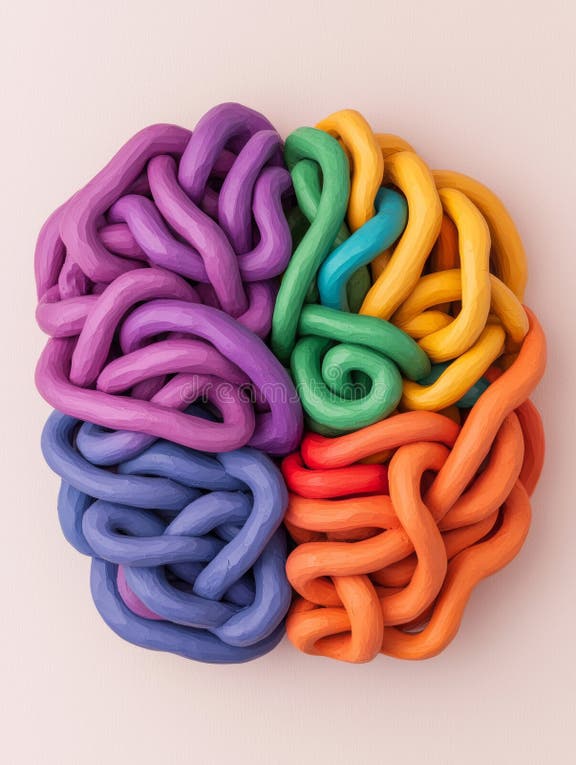Colorful 3D Clay Brain Model for Creative Thinking and Brainstorming ...