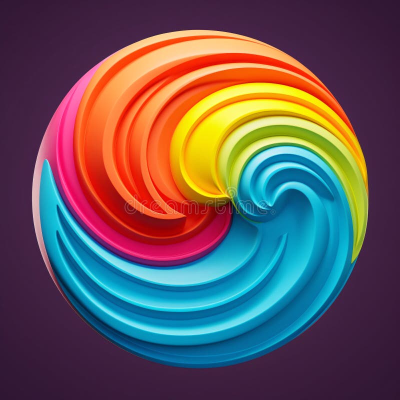 Colorful 3D Clay Rainbow Circle Abstract Stock Illustration ...
