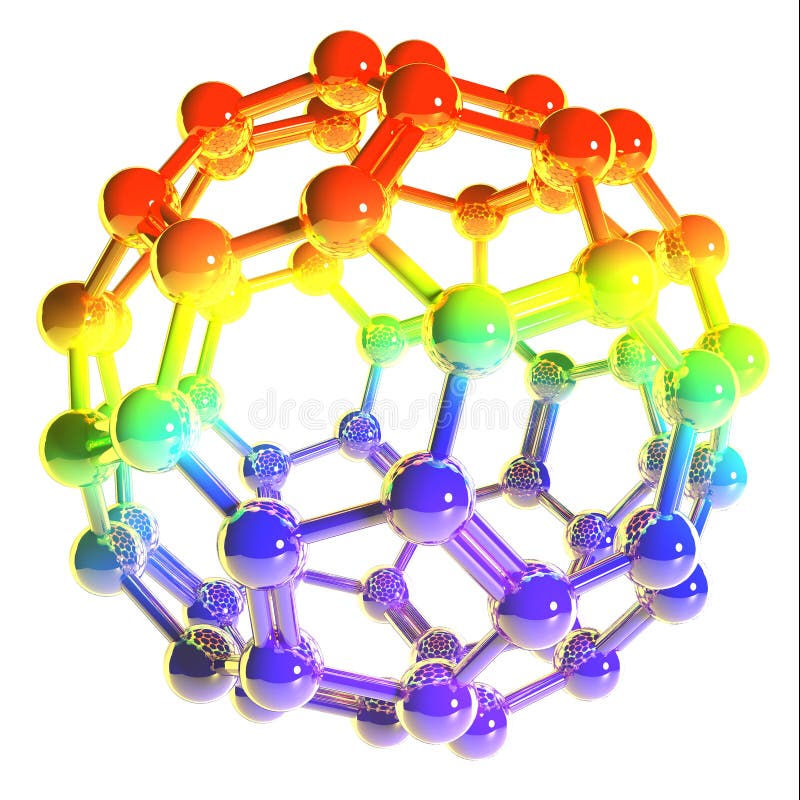 C60 Antioxidant molecule stock photo. Illustration of structure - 173821382
