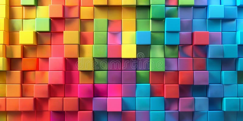 Colorful 3D Cubes, Bricks Texture Background Stock Illustration ...