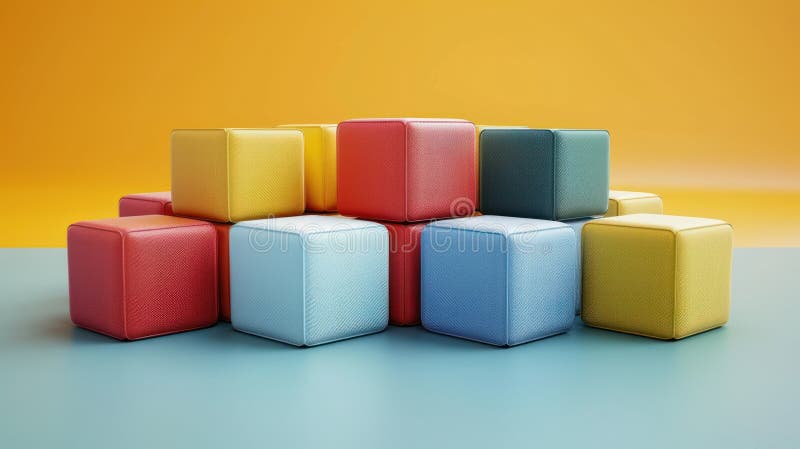 Colorful 3D Cubes Collection - Abstract and Geometric Design Elements ...