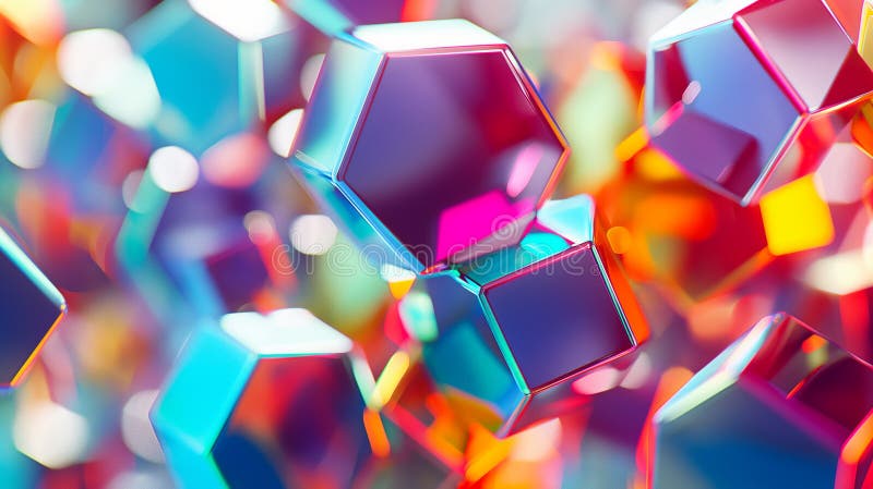Colorful 3D Cubes Float in a Mesmerizing, Futuristic Design Stock ...