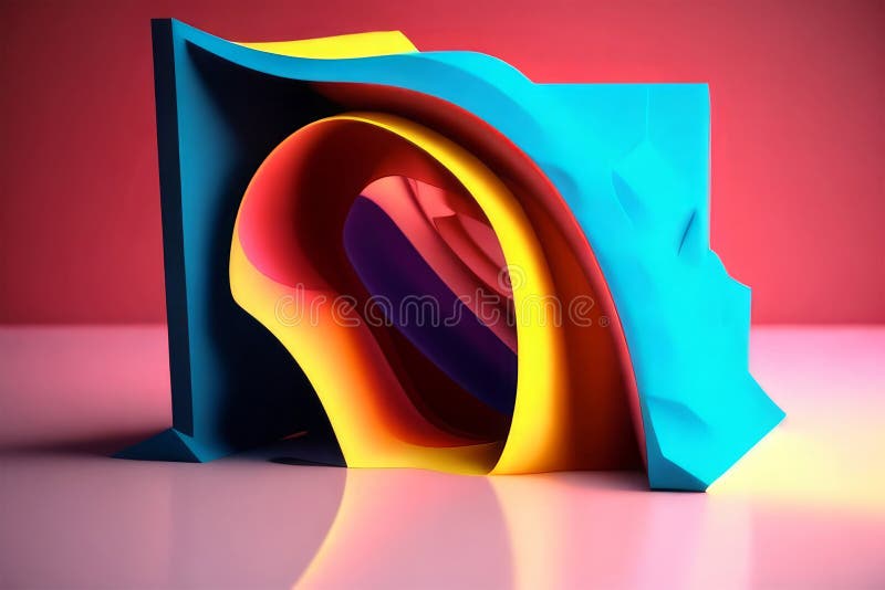 Colorful 3D Details on a Colorful Background. Stock Illustration ...
