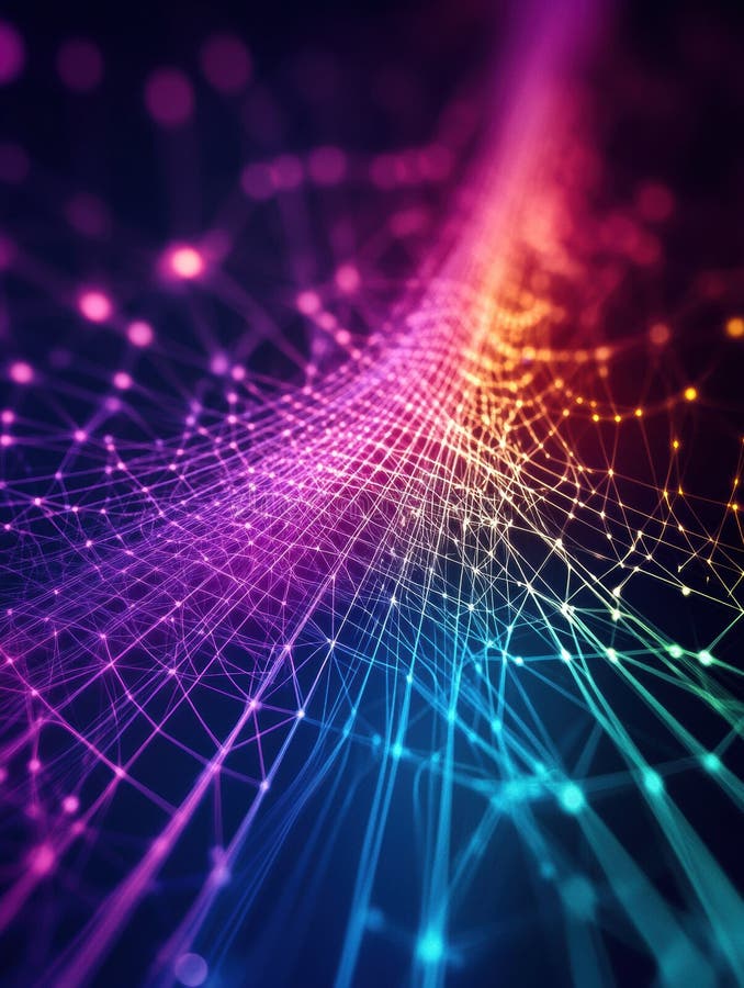 Colorful 3D Digital Network Illustration Representing Connectivity and ...