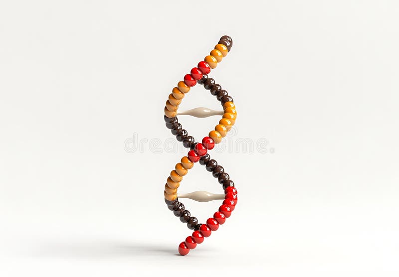 Colorful 3D DNA Double Helix Model Stock Illustration - Illustration of ...