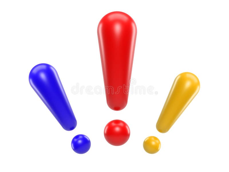 Colorful 3d Exclamation Signs. Vector Illustration Stock Illustration ...