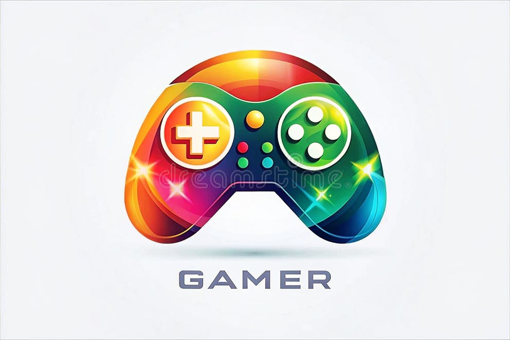 Colorful 3D Gaming Controller Logo Design Stock Illustration ...