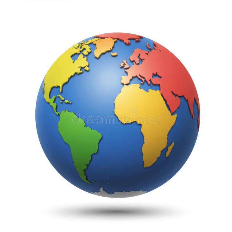 Colorful 3D Globe Illustration on White Background Stock Illustration ...