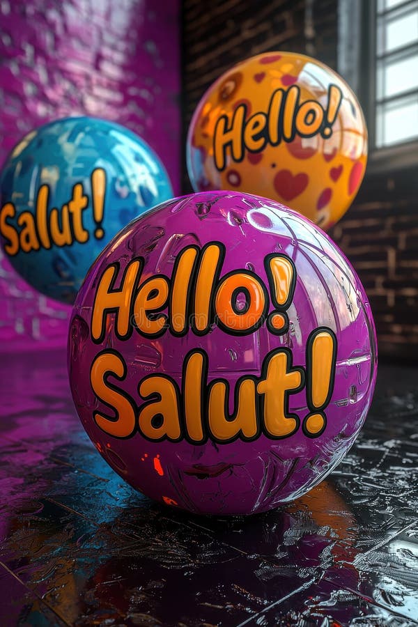 Colorful 3D Globe with Speech Bubbles in Different Languages and ...
