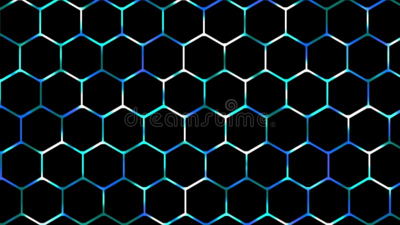 Colorful 2D Glowing Digital Technology Hexagonal Mesh Background ...