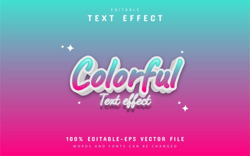Colorful 3d Gradient Style Text Effect Stock Vector - Illustration of ...
