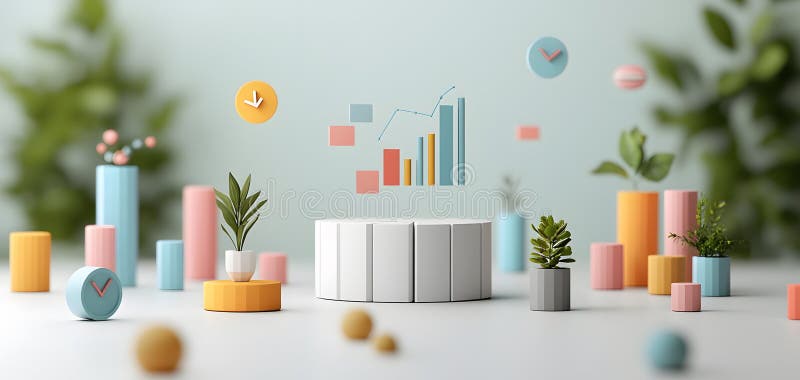 Colorful 3D Graphs and Plants Representing Consumer Behavior and Data ...