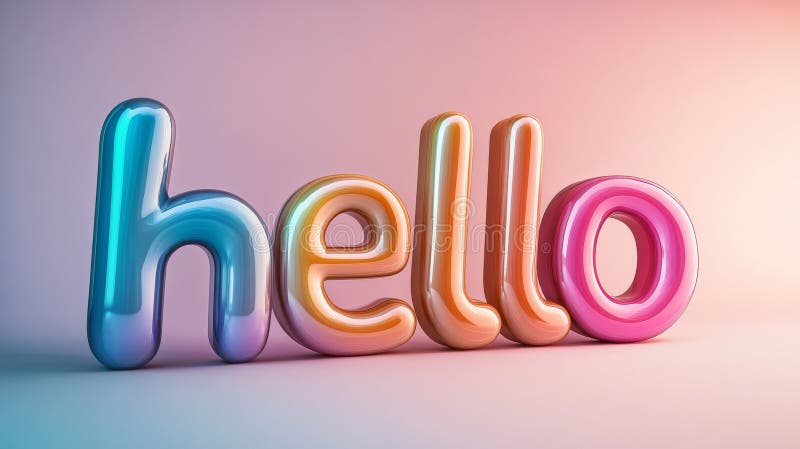 Colorful 3d Hello Text with Gradient Background Stock Photo - Image of ...