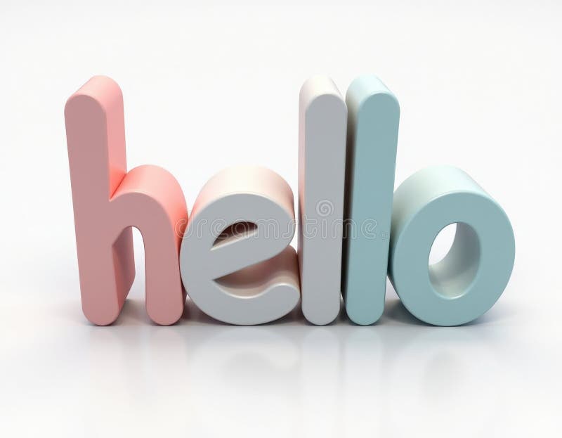 Colorful 3D Hello Text Greeting on a White Background Stock ...