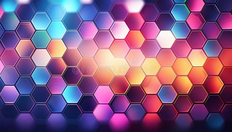 Colorful 3D Honeycomb Pattern with Light Reflections Stock Illustration ...