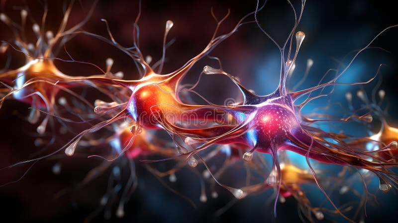 Colorful 3D Illustrations on a Black Background of Human Nerves Can Be ...