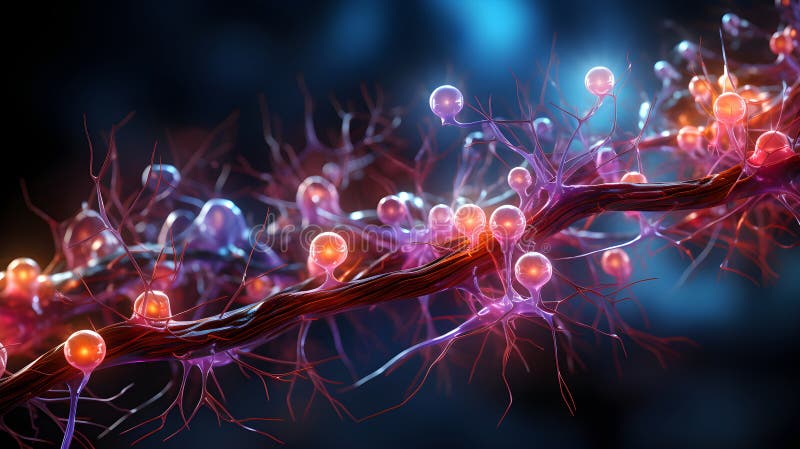 Human Nerves System with Arteries and Capillaries Stock Illustration ...