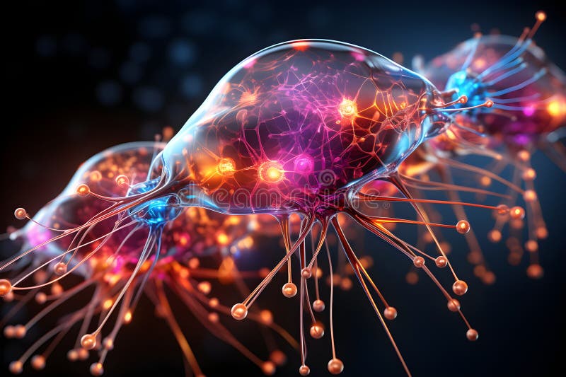 Colorful 3D Illustrations on a Black Background of Human Nerves Can Be ...