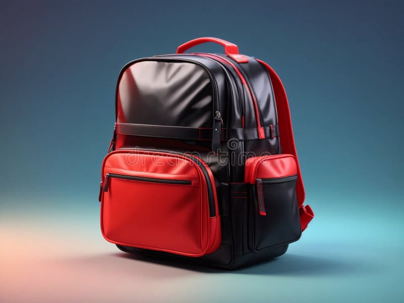 Colorful 3d Isometric Back Pack on Gradient Background Stock Image ...
