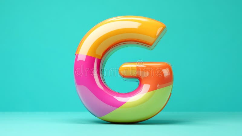Colorful 3D Letter G on Teal Background Stock Illustration ...
