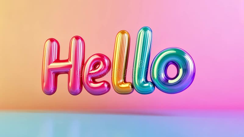 Colorful 3d Lettering Saying Hello with Gradient Background Stock Video ...