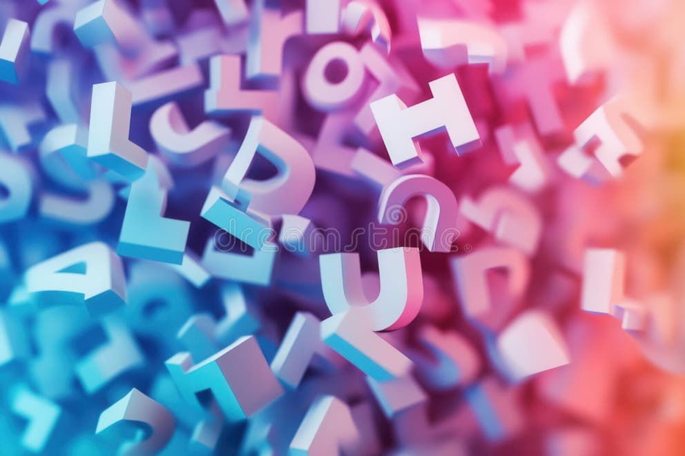 Floating 3D Letters Create a Modern Typography Backdrop with Soft ...