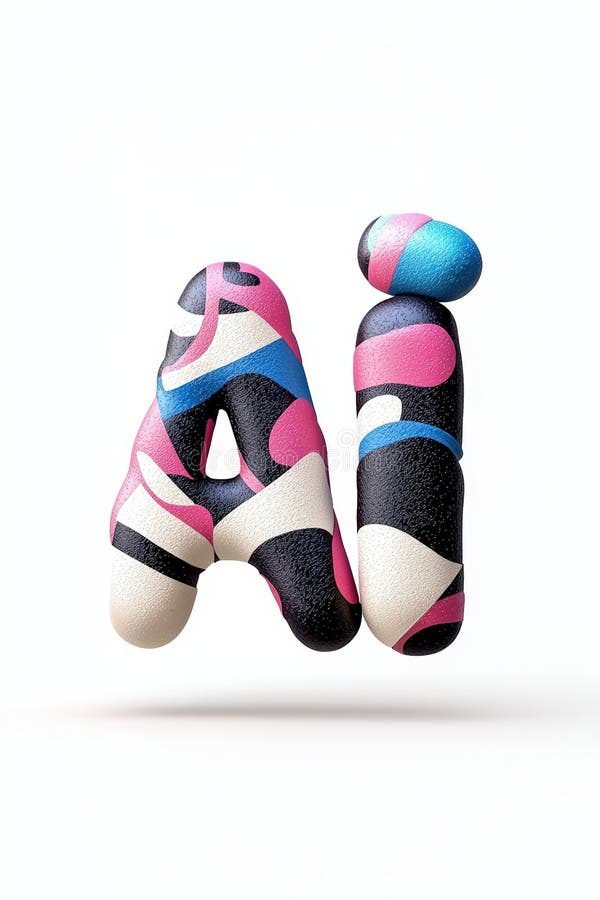 Colorful 3D Letters Representing AI Concept Stock Illustration ...