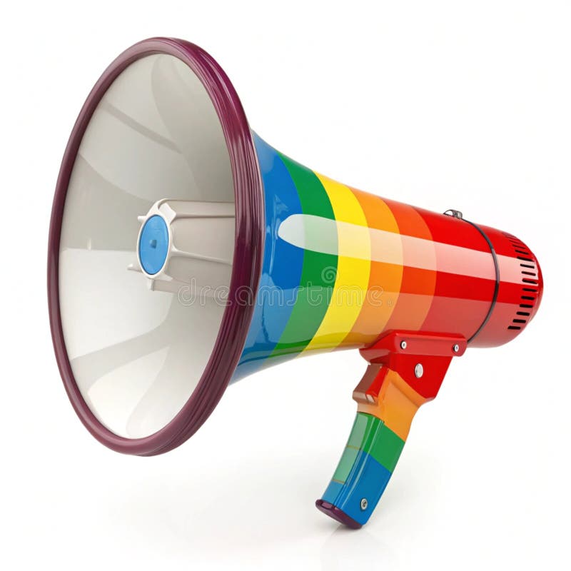 Colorful 3D Megaphone Illustration Stock Illustration - Illustration of ...