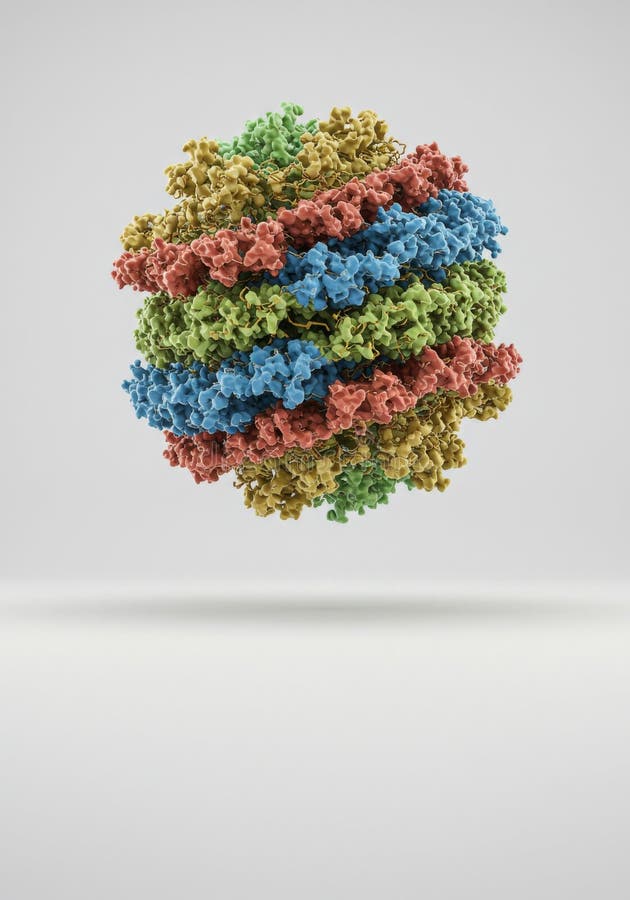 3D Model of a Protein Molecule Stock Illustration - Illustration of ...