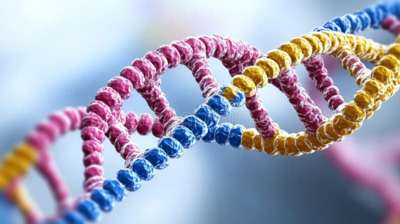 Colorful 3D Model of DNA Helix Abstract Medical Science Background ...