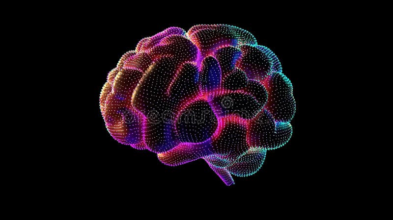 Colorful 3D Model of Human Brain Stock Illustration - Illustration of ...