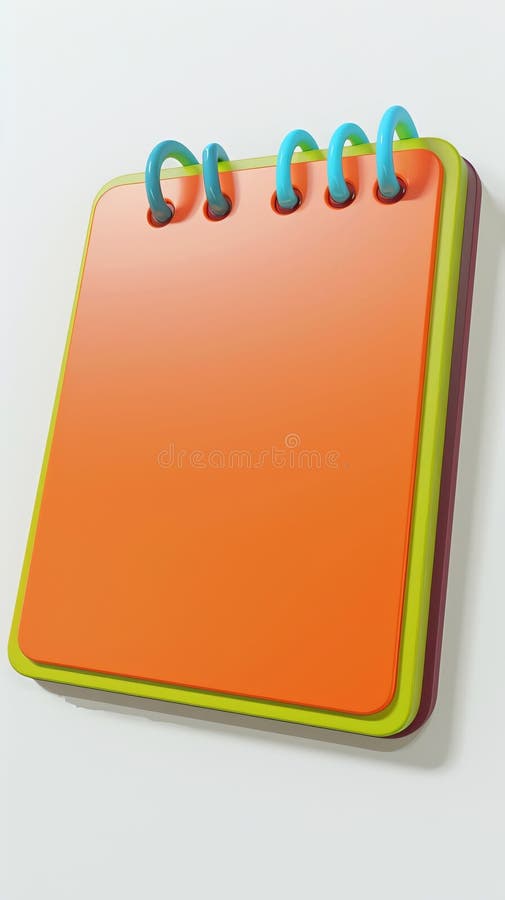 64 Colorful 3D Model of a Notebook Icon in an Illustrated Style Stock ...