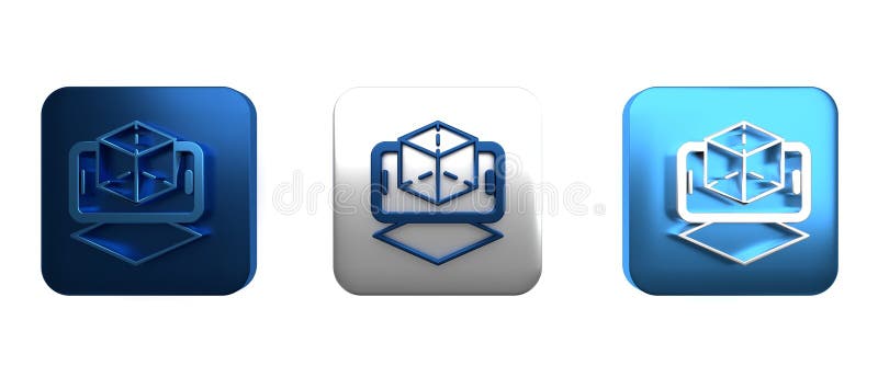 Colorful 3d Modeling Icon Isolated on White Background. Augmented ...