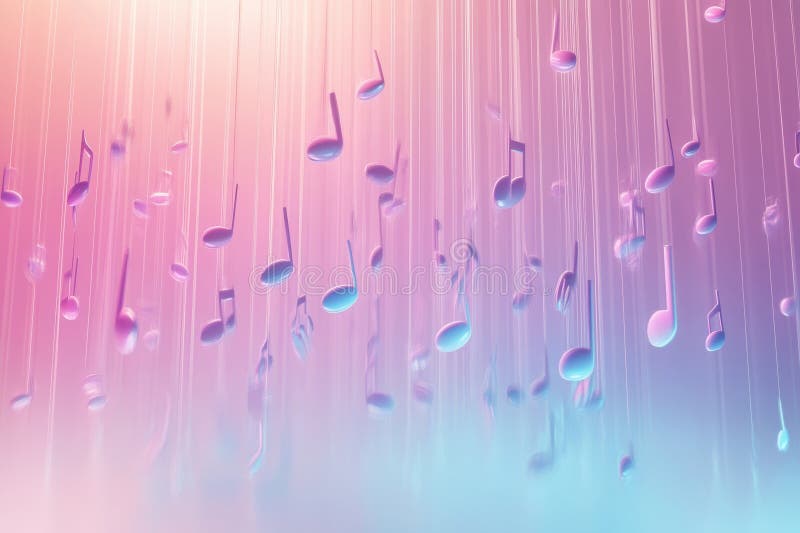Colorful 3D Music Notes Falling through a Vibrant Gradient Background ...