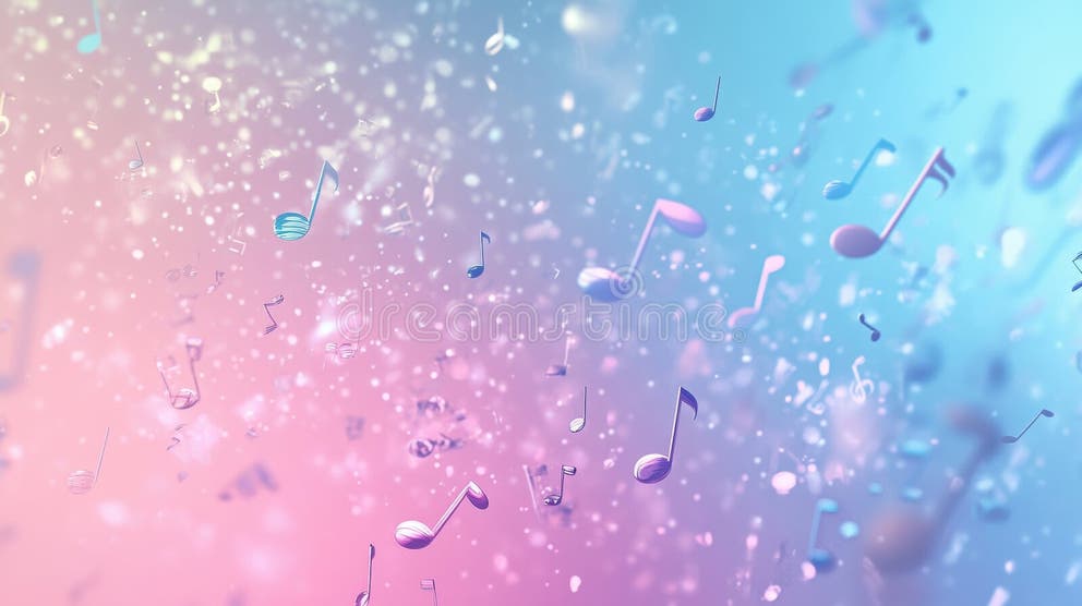 Colorful 3D Music Notes Floating Against a Soft Gradient Background ...