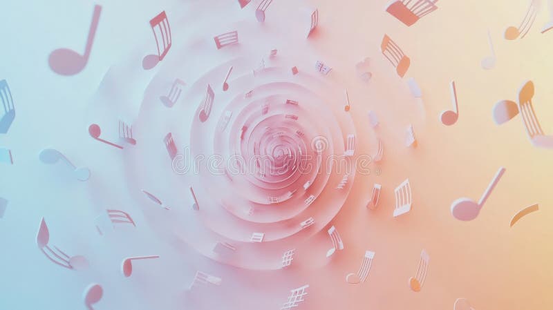 Vibrant 3D Music Notes Swirling in a Colorful Spiral Formation Creating ...